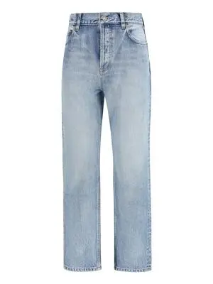 Saint Laurent High-waisted Slim-fit Cropped Jeans - Blue