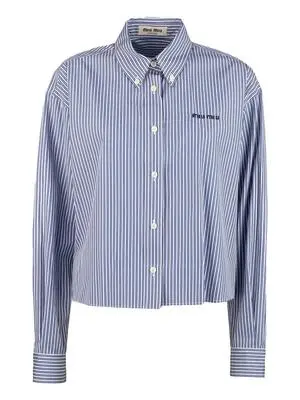 Miu Miu Miu Miu Striped Button-Up Shirt Multicolor