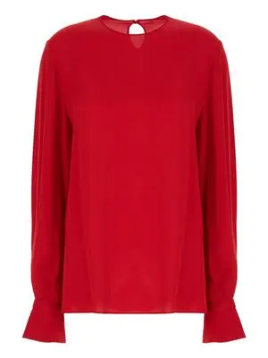 Valentino Garavani Red Long Sleeve Blouse - Multicolor