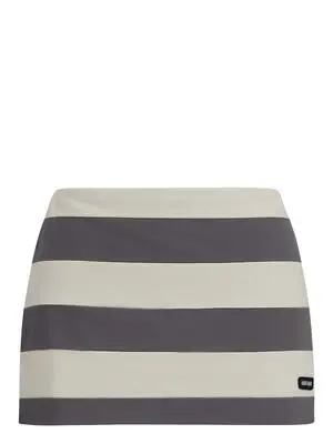 Miu Miu Striped Cotton Mini Skirt - Multicolor