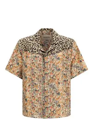 VALENTINO Valentino Men Short-Sleeve Floral And Leopard Print Shirt