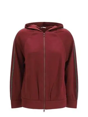 Brunello Cucinelli BRUNELLO CUCINELLI Long-Sleeve Zip Hoodie With Monili Embellishments Multicolor