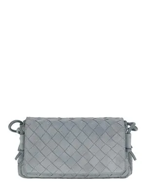 Bottega Veneta Bottega Veneta Suede Intrecciato Notturno Clutch Blue