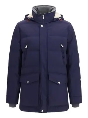 Brunello Cucinelli Hooded Nylon Jacket - Blue