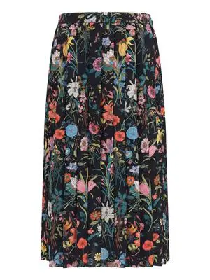 GUCCI Gucci Flora Printed Silk Midi Skirt