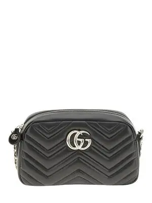 Gucci Gg Marmont Quilted Leather Shoulder Bag - Black