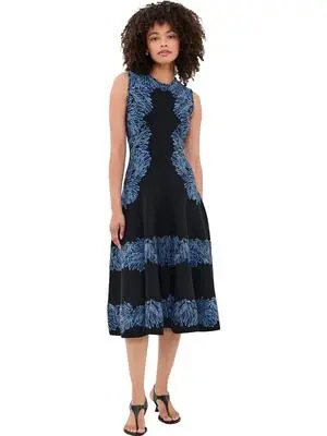 Ulla Johnson Iona Jacquard Knit Midi Dress - Lapis