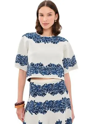 Ulla Johnson Alara Short Sleeve Knit Top - Lapis