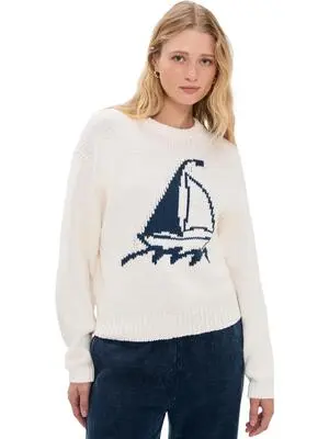 CIAO LUCIA Ciao Lucia Josette Pullover With Sailboat Graphic
