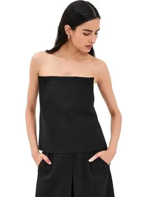 HOUSE OF DAGMAR Square Neck Sleeveless Tube Top - Black