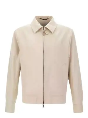 BOSS Zip-up Linen Jacket - Neutrals