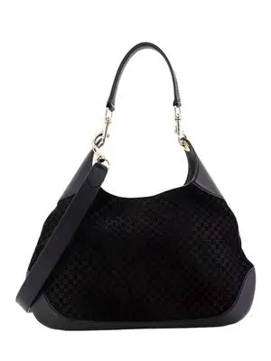Gucci Gg Suede Medium Shoulder Bag - Black