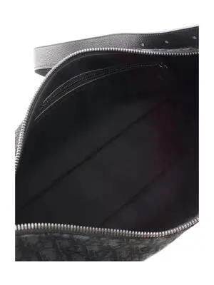Dior Oblique Jacquard Zipped Shoulder Bag - Black