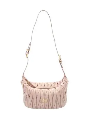 Miu Miu Matelassé Leather Shoulder Bag - Neutrals