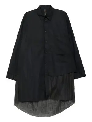 GIOVANNI CAVAGNA Layered-panel Pocket Shirt - Black