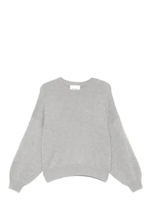 LISA YANG Veira Crew-neck Balloon-sleeve Sweater - Grey