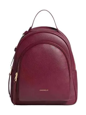 COCCINELLE Malory Grained Leather Backpack - Red