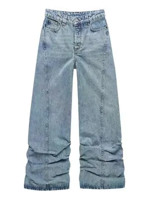 AVAVAV Shar Pei Smocked Stonewashed Jeans - Blue