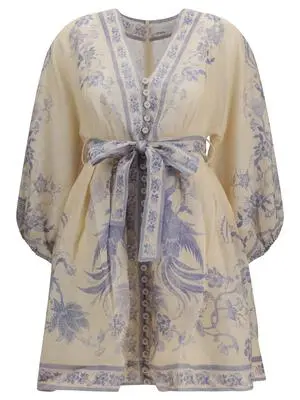 Zimmermann Indra Plunge Mini Dress - Multicolor