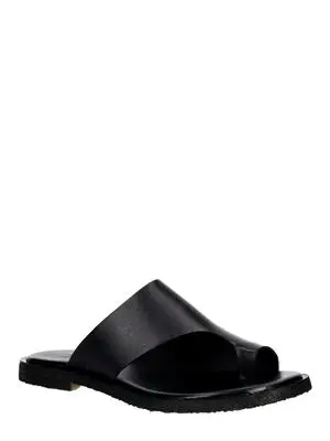 BILLI BI Asymmetric Toe Strap Leather Sandals - Black