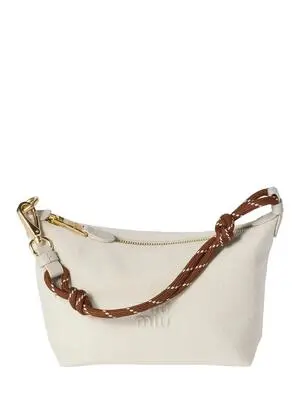 Miu Miu Gabardine Pouch With Woven Tape Wristlet - Multicolor