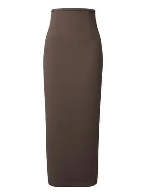 Khaite Winton Crêpe Maxi Skirt In Clove - Grey