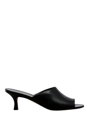 THE ROW Ella Leather Mules - Black