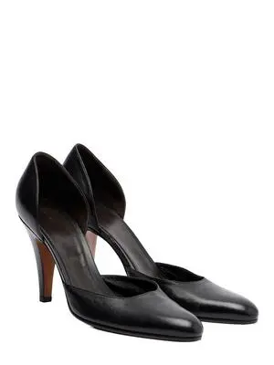THE ROW Ornella D'orsay Leather Pumps - Black