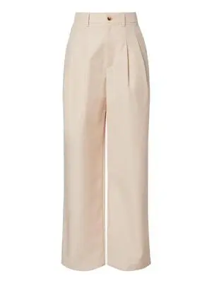 Wardrobe.NYC Wardrobe.NYC Pleated Cotton-Blend Wide-Leg Pants Beige