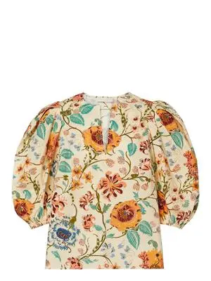 Ulla Johnson Florielle Floral Cotton Top - Multicoloured
