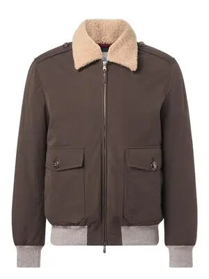Brunello Cucinelli Shearling-trimmed Blouson Jacket - Brown