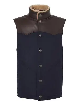Brunello Cucinelli Shearling-trimmed Wool Vest - Blue