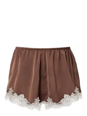 Faithfull The Brand Marisol Lace Trimmed Shorts - Brown