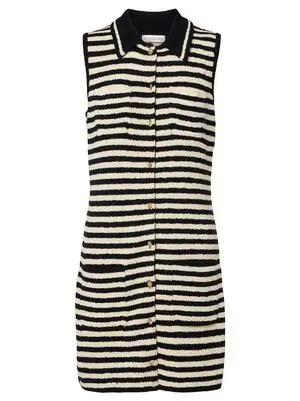 Altuzarra Mamie Striped Cotton-blend Polo Dress - Black