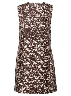 Asceno Sintra Polka-dot Silk Twill Minidress - Brown