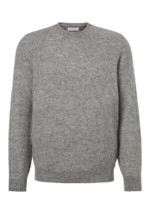 Brunello Cucinelli Alpaca, Cashmere, And Wool-blend Crewneck Sweater - Grey