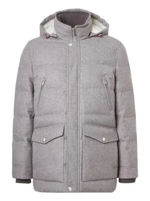 Brunello Cucinelli Wool Flannel Down Jacket - Grey