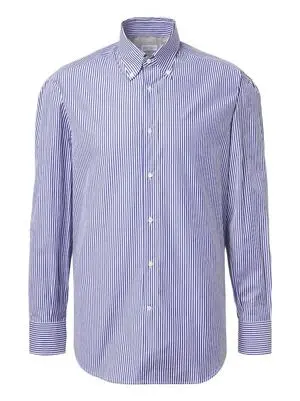 Brunello Cucinelli Striped Cotton Shirt - Blue