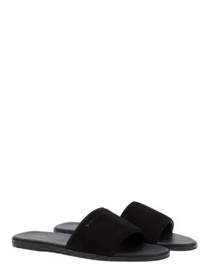 TOM FORD Suede Slides - Black