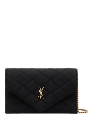 Saint Laurent Quilted Satin Mini Shoulder Bag - Black