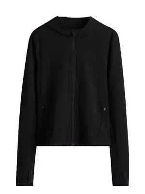 H&m Hooded Sports Jacket With Softmove™ And Drymove™ Technology - Black
