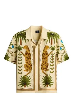 H&m Relaxed Fit Printed Resort Shirt - Light Yellow/ Patterned
