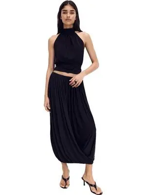 H&m Bubble-hem Maxi Skirt - Black
