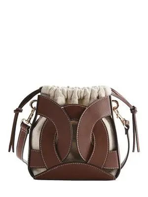H&m Crossbody Bucket Bag With Drawstring Pouch - Brown