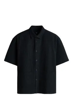 H&m Relaxed Fit Linen-blend Shirt - Black