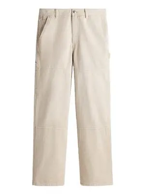 H&m Regular Fit Carpenter Trousers In Cotton Twill - Light Beige