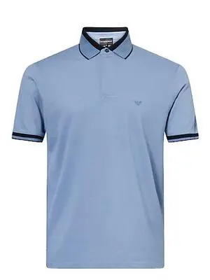 Emporio Armani Tipping Short-sleeve Cotton-pique Polo Shirt - Infinity