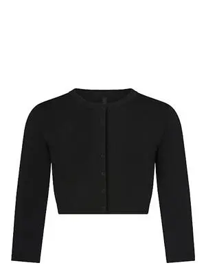 SKIMS Refined Knit Cropped Cardigan - Obsidian