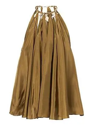 Zimmermann Mahon Chain Neck Silk Blouse - Olive