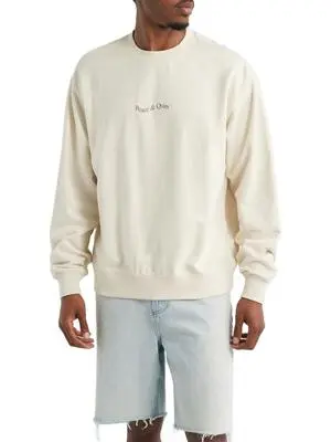 MUSEUM OF PEACE & QUIET Wordmark Graphic Sweatshirt - Bone